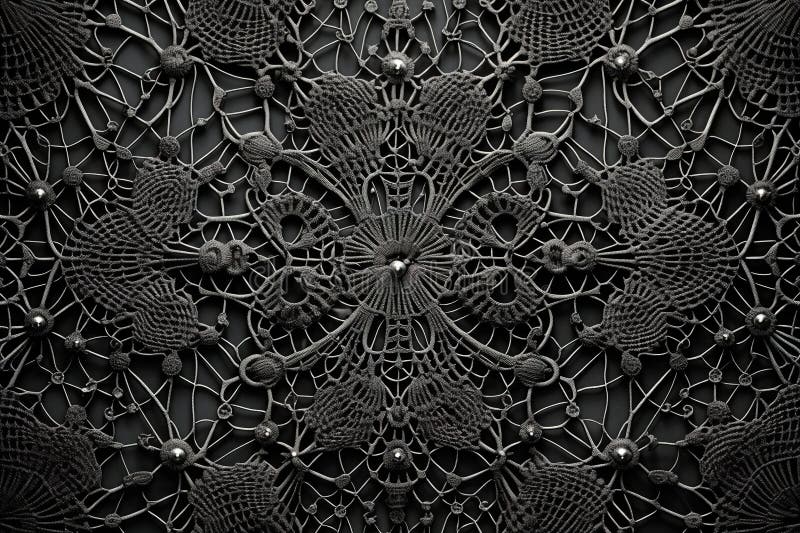 Gothic Black Textured Abstract Background Elegance Lace Fabric Top View ...