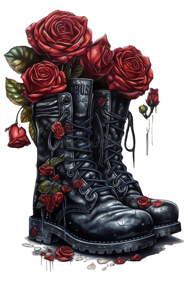 Gothic Boots Watercolor Illustration Stock Illustration - Illustration ...