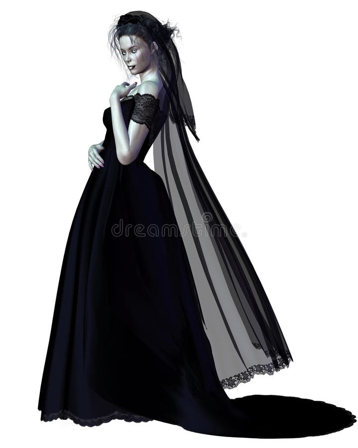 Gothic Bride - 1 stock illustration. Illustration of wedding - 20505826