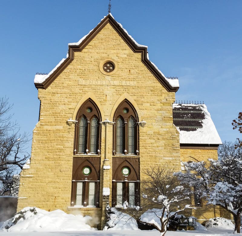 Gothic Building on Winter Morning Stock Image - Image of morning ...