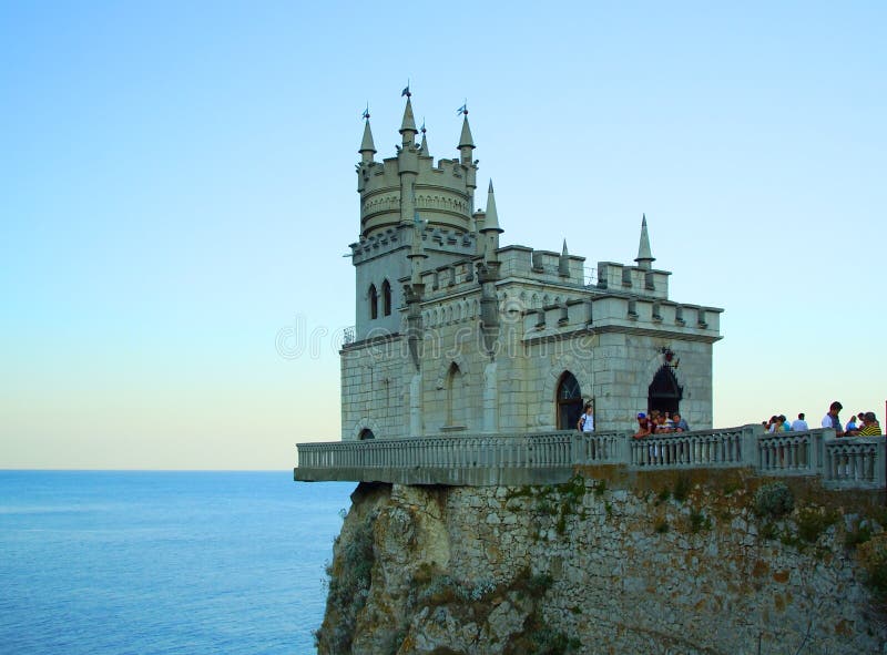 Gothic Castle on the Edge of the Cliff Above the Cliff Editorial Image ...