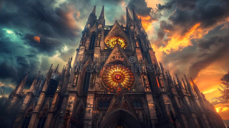 Cathedral Architecture Religious Christian Building Stock Illustration ...