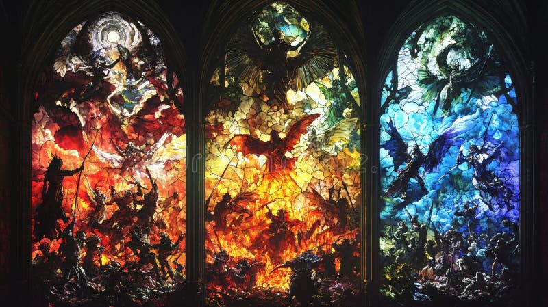 Gothic Cathedral Battle of Angels and Demons: Dramatic and Spiritual ...