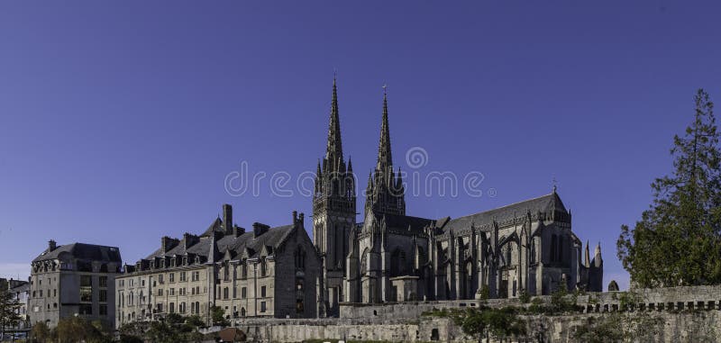 Cathedral of Saint Corentin, Quimper, France Stock Photo - Image of ...