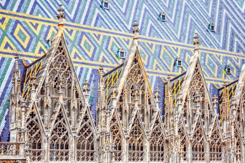 Gothic cathedral gable stock image. Image of canopy - 257339553