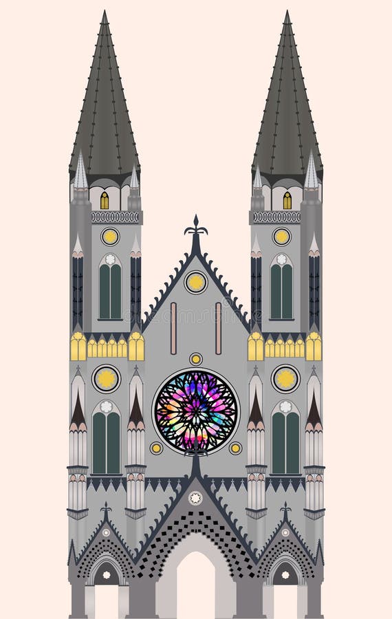 Gothic Cathedral, Gothic Church, Gothic Temple Stock Illustration ...