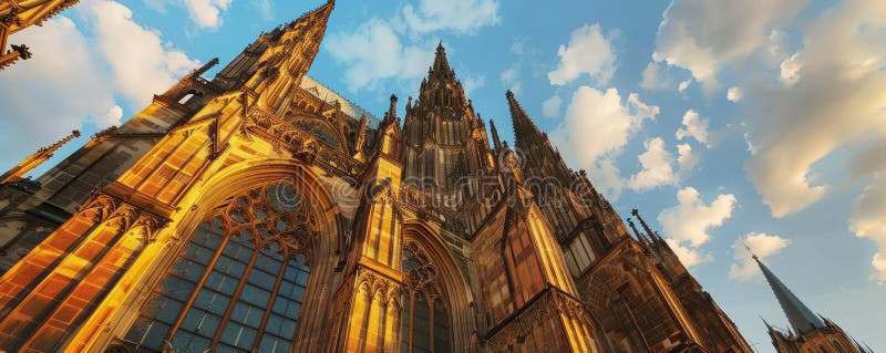A Gothic Cathedral with an Impressive Backdrop of Ancient Architecture ...