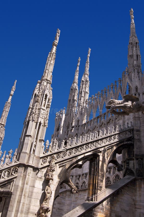 Gothic Cathedral of Milan Italy Stock Photo - Image of maria, catholic ...