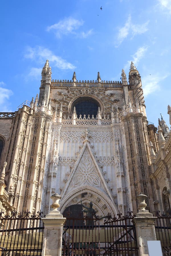 Gothic Cathedral in Night Time in Seville, Spain Stock Photo - Image of ...
