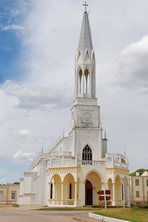 A Gothic Cathedral of a Small Town Stock Photo - Image of cross, tower ...