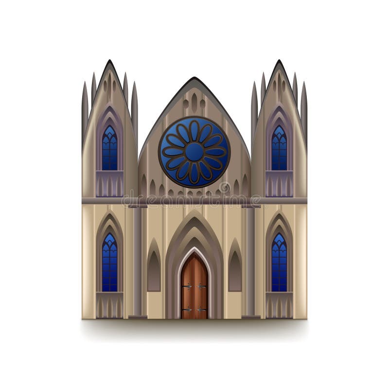 Gothic Cathedral on White Vector Stock Vector - Illustration of ancient ...