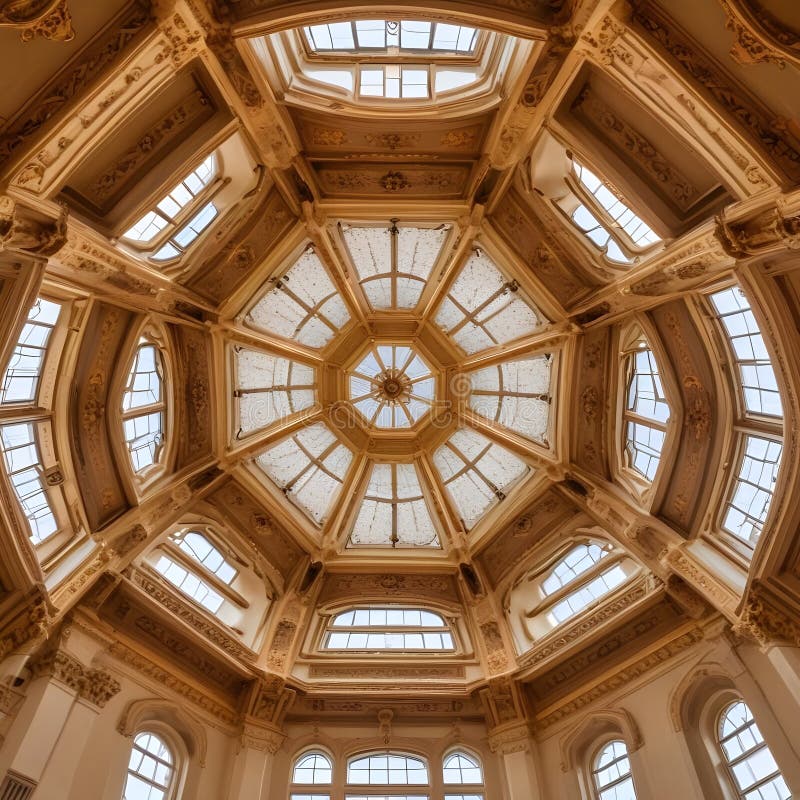 Gothic Catholic Cathedral Church High Interior Dome with Windows Stock ...