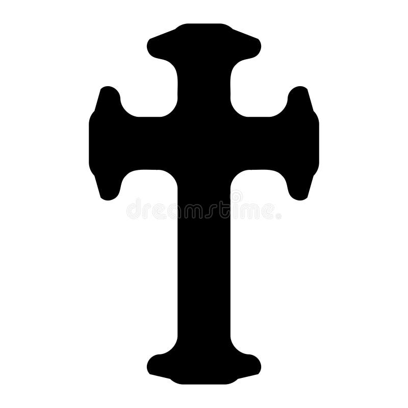 Gothic Christian Cross Icon Symbol Stock Vector - Illustration of vinyl ...