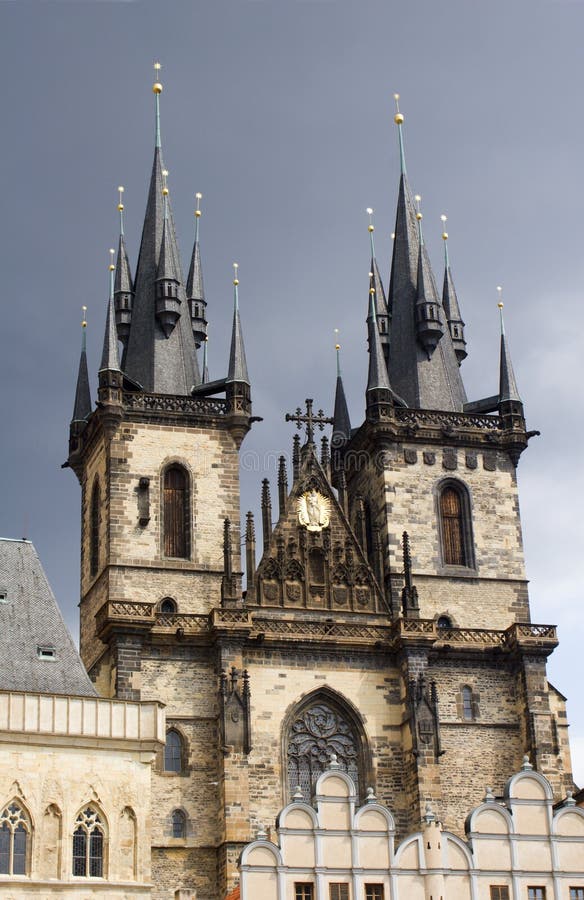 Tyn church in Prague stock image. Image of tower, history - 140119205