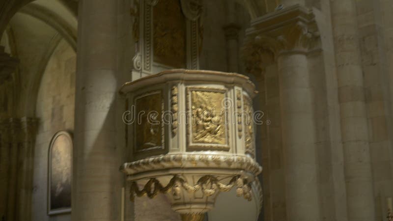 Gothic Church Pulpit stock footage. Video of faith, europe - 58534242