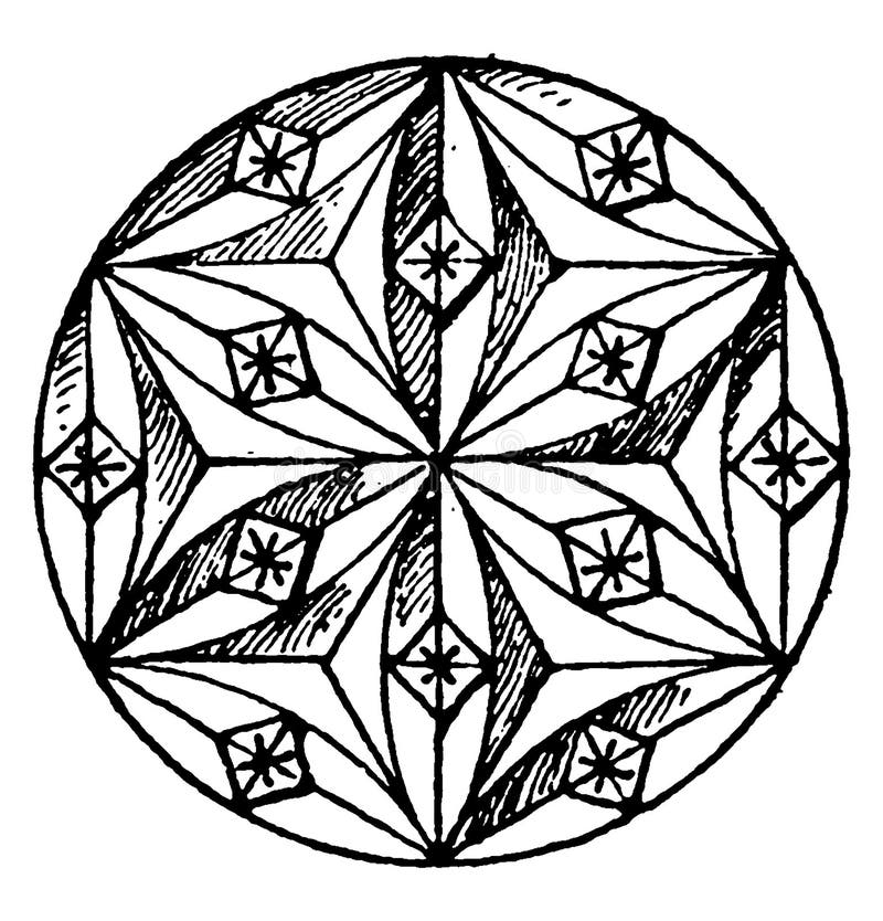 Gothic Circular Ornament with Patterns from the Crossed Tibial Bones ...