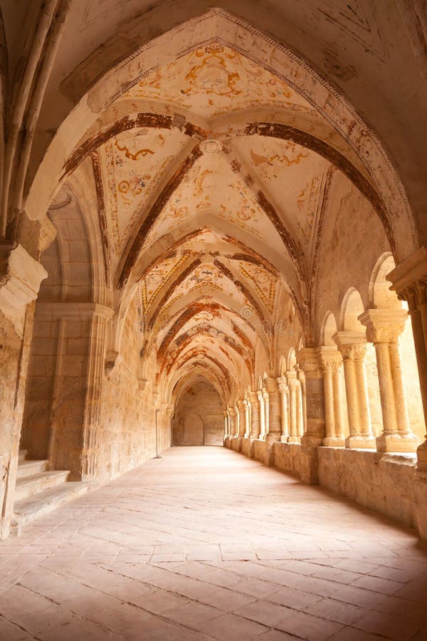 Gothic Cloister. Monastery of Santa Maria De Valbu Stock Photo - Image ...