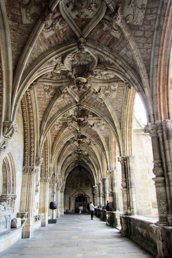 In gothic cloister editorial stock image. Image of leon - 38293374