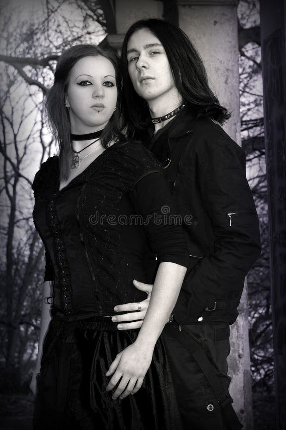 Gothic couple stock image. Image of human, dark, beautiful - 25620161