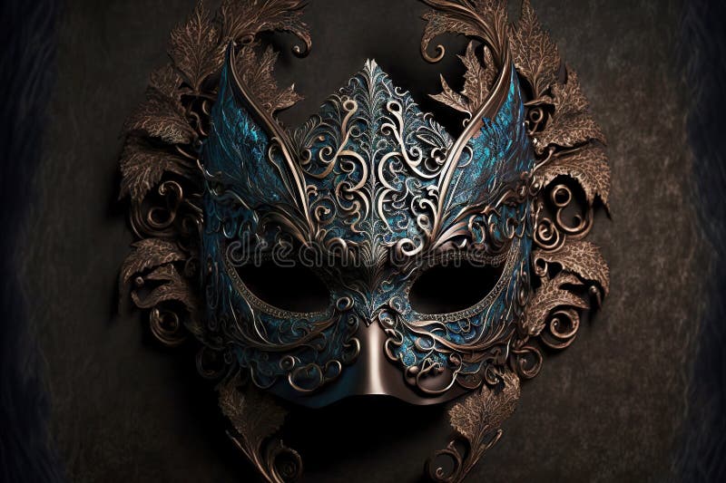 Gothic Decorative Carnival Mask Stock Illustration - Illustration of ...