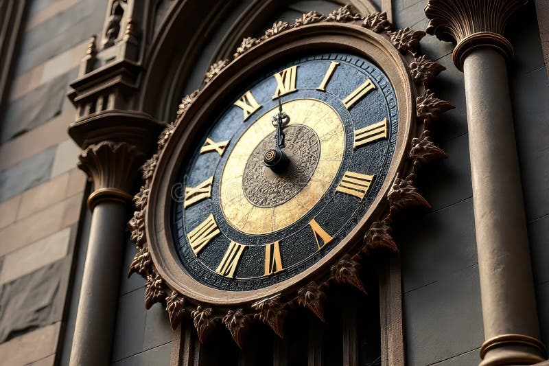 Gothic Decorative Wall Clock Stock Illustration - Illustration of face ...