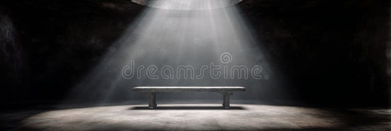 Gothic Design, Weathered Table Under Dramatic Beam Surrounded by ...