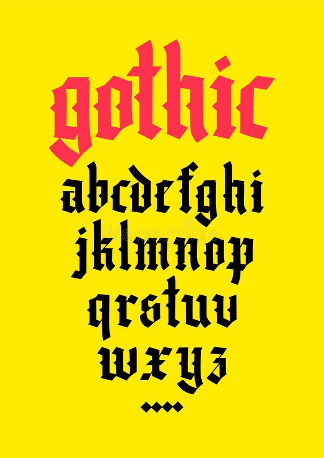 Gothic, Display English Alphabet. Vector. Medieval Latin Letters ...