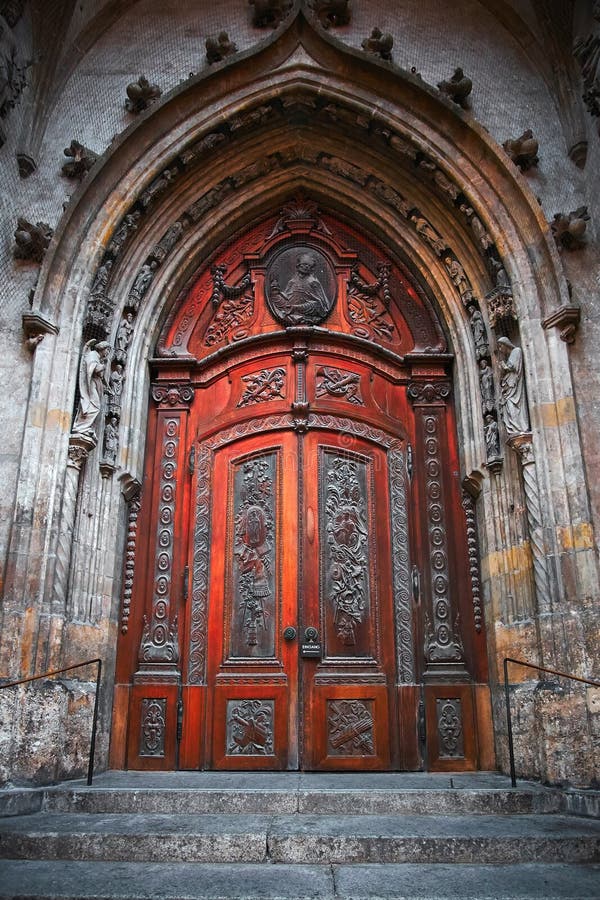 Gothic door stock image. Image of stud, secret, design - 560929