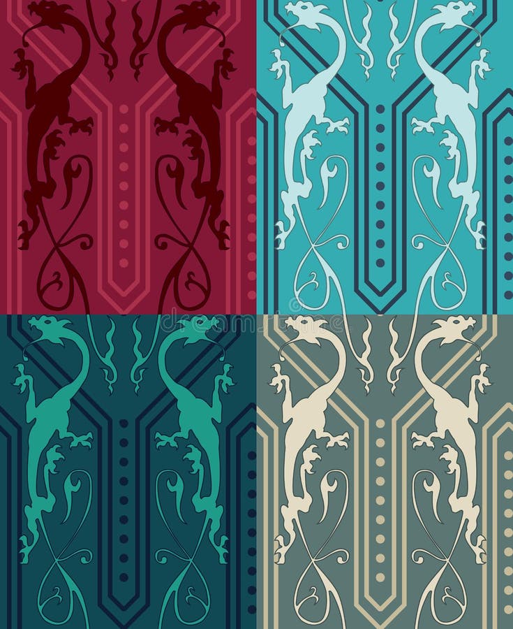 Gothic Dragons Seamless stock vector. Illustration of mantle - 50862778