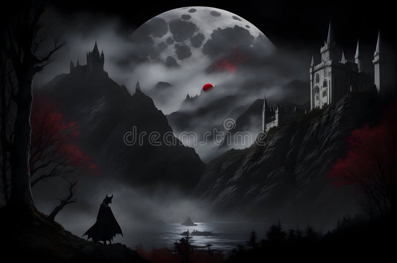 Gothic Elegance: an Eerie Black Banshee Transforms into a Bat Over ...