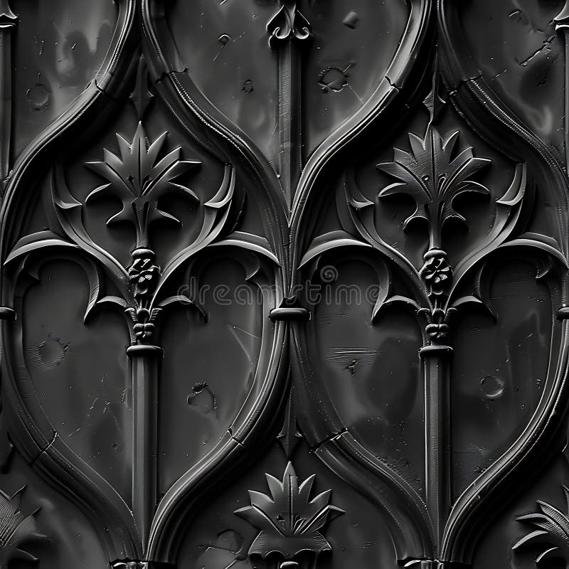 Carved Gothic Wall Repeating Pattern Stock Illustration - Illustration ...