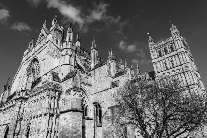 Gothic Exeter Cathedral in Exeter, Devon, England, UK Stock Image ...