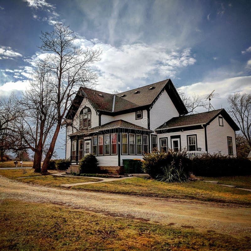 Gothic farm house stock image. Image of farm, spring - 113689125
