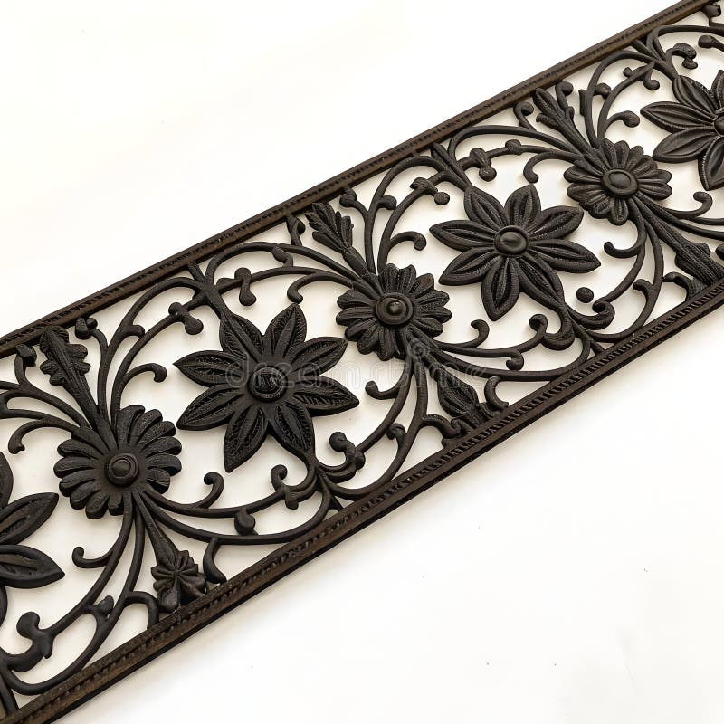 Gothic Floral Pattern Trim Isolated on White Background Stock ...