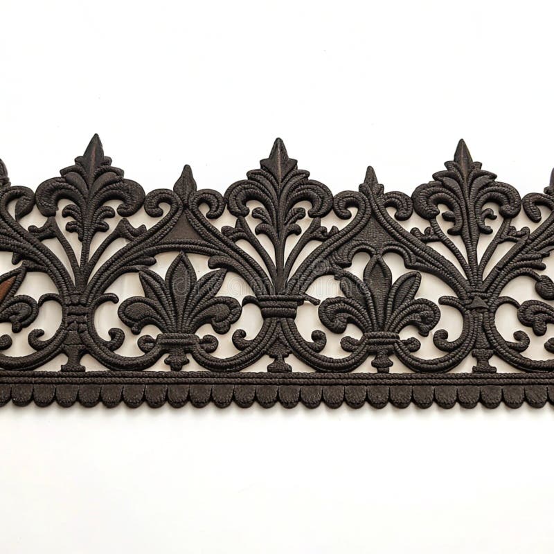 Gothic Floral Pattern Trim on White Background Stock Illustration ...