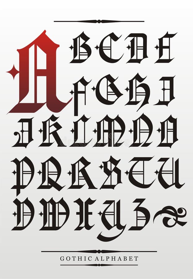 Gothic Font Alphabet Royalty Free Stock Photography - Image: 22279427