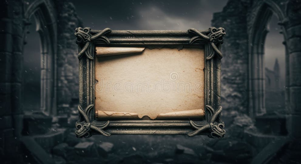 Vintage Architecture Blank Scroll Template Stock Illustrations – 60 ...