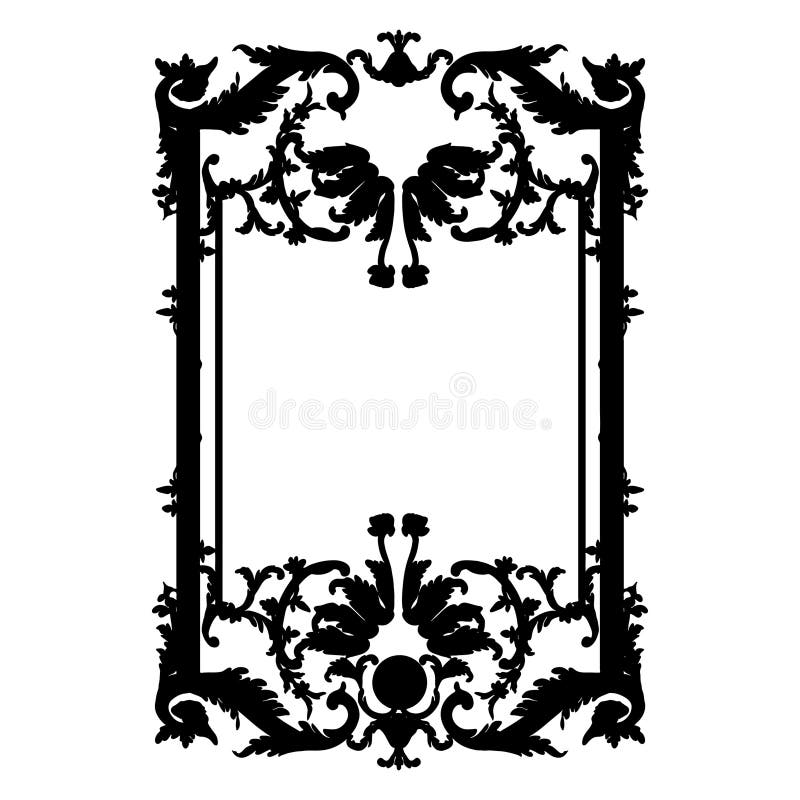 Gothic Frame Silhouette Vector. Illustration Isolated on White ...