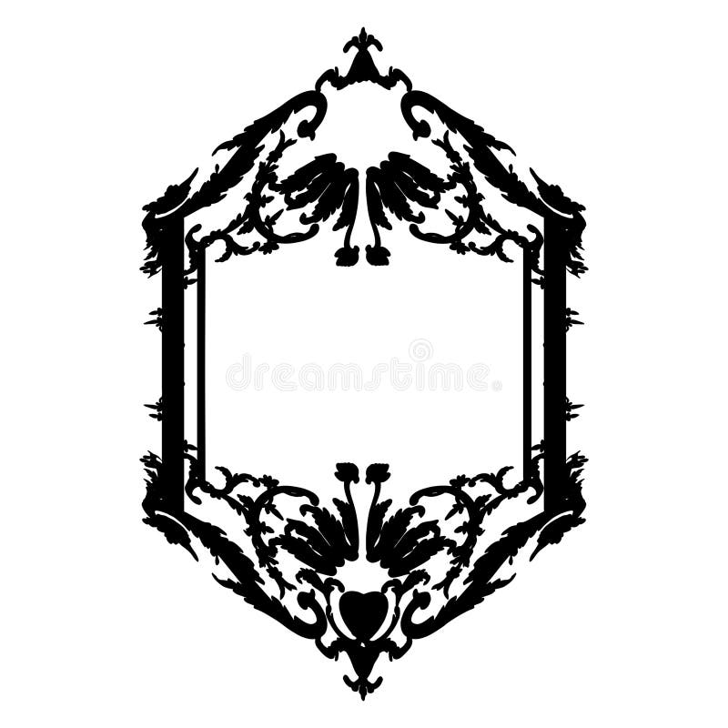 Gothic Frame Silhouette Vector. Illustration Isolated on White ...