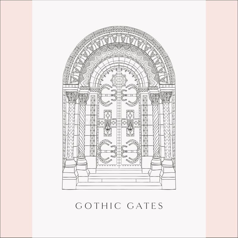 Gothic gate stock illustration. Illustration of gate - 13429724