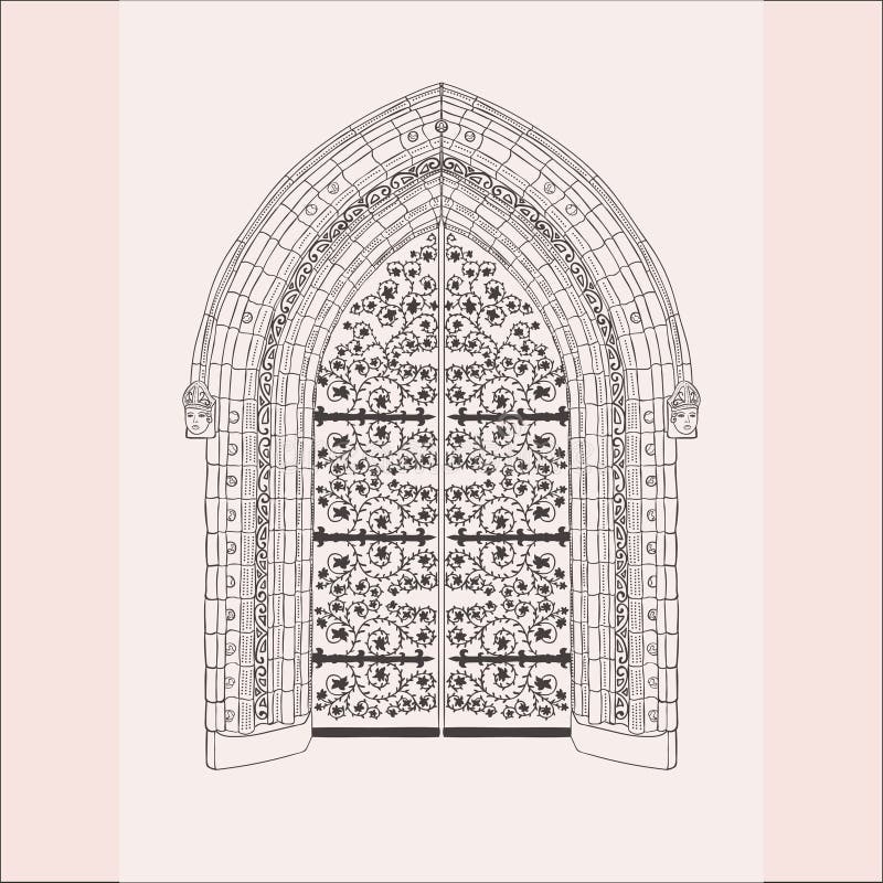 Gothic gate stock illustration. Illustration of gate - 13429724