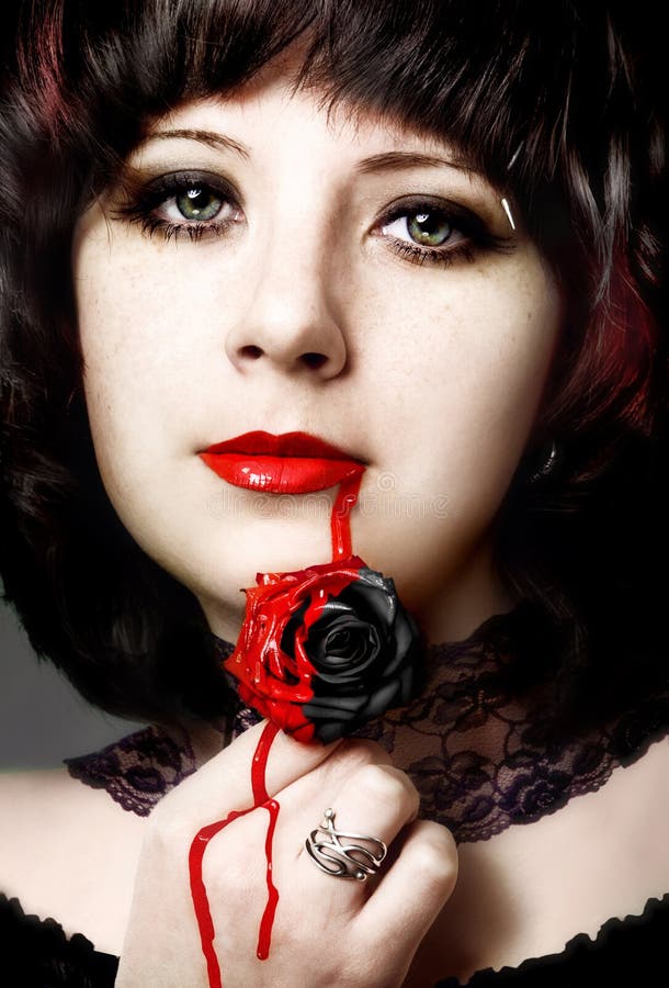 Gothic Girl stock photo. Image of liquid, beautiful, drip - 13936024
