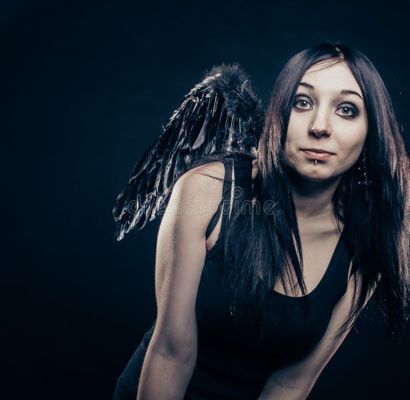 Gothic Girl with a Crystal Ball Stock Photo - Image of occult, presage ...