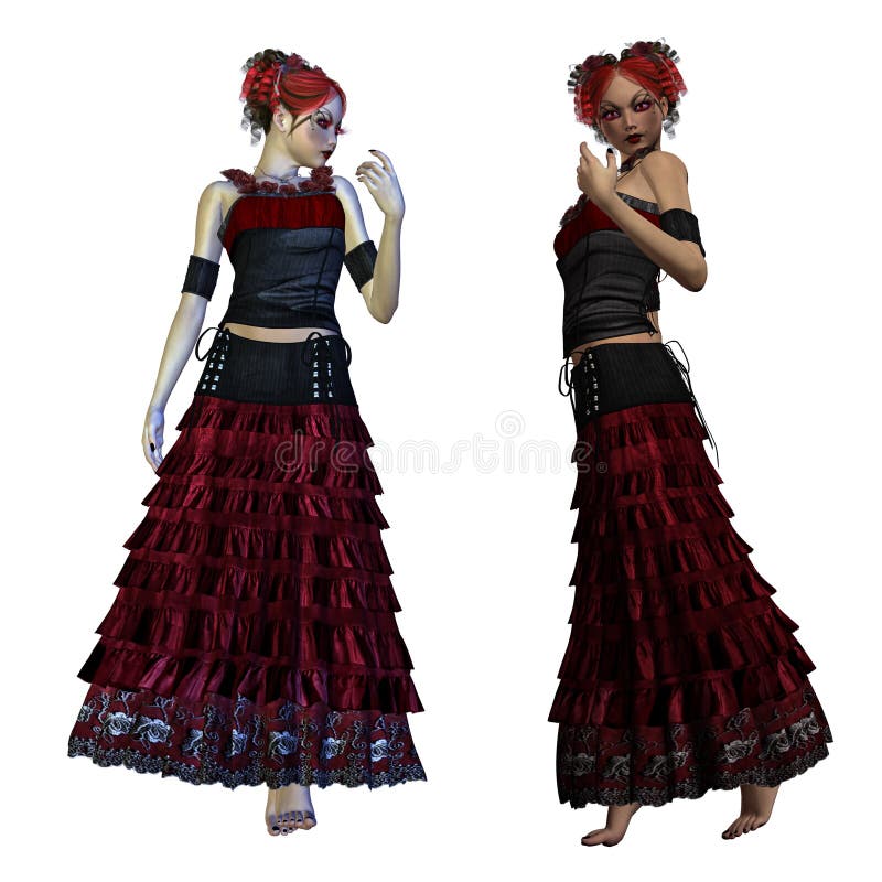 Gothic Girl In White Dress Stock Illustration Illustration Of Glamour