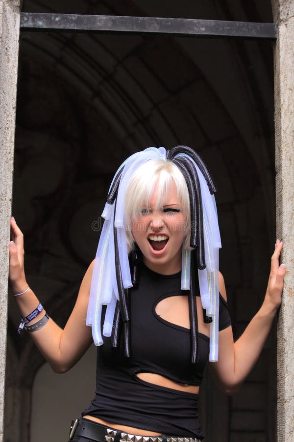 Gothic girl screaming stock photo. Image of pretty, culture - 10710326