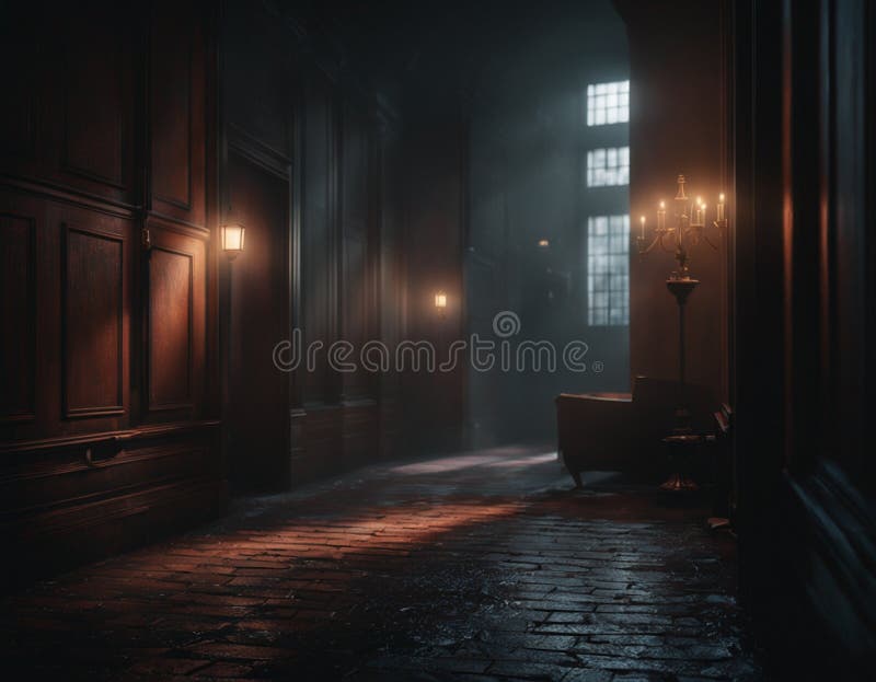 Gothic gloomy interior stock illustration. Illustration of concert ...