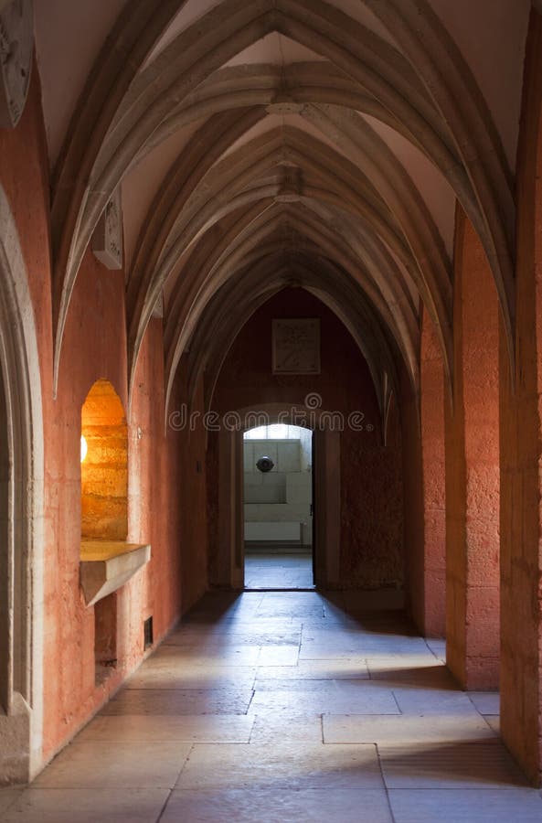 Gothic Hallway in Castle stock image. Image of feudals - 22622437