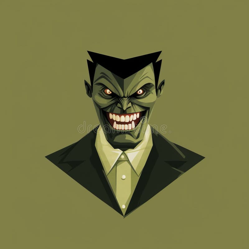 Gothic Illustration: Hulk with a Smiley Face in a Suit and Tie Stock ...