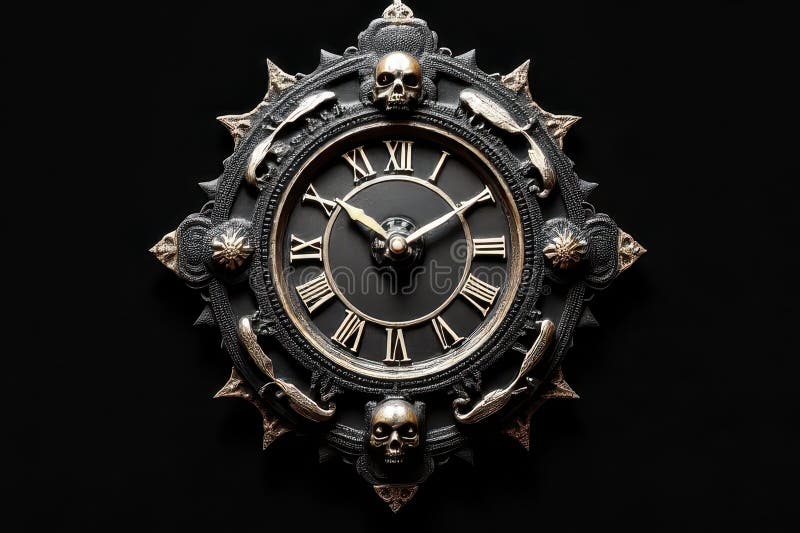 Gothic Inspiration Timepiece Stock Illustration - Illustration of clock ...