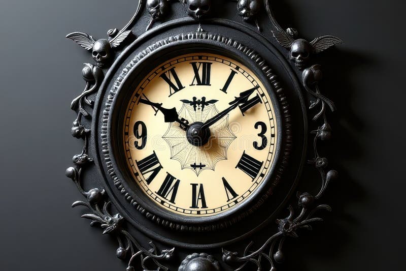 Gothic-Inspired Wall Clock stock illustration. Illustration of vintage ...